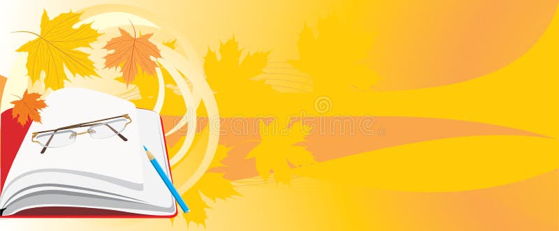 Notepad and Glasses on the Autumn Background Stock Vector ...