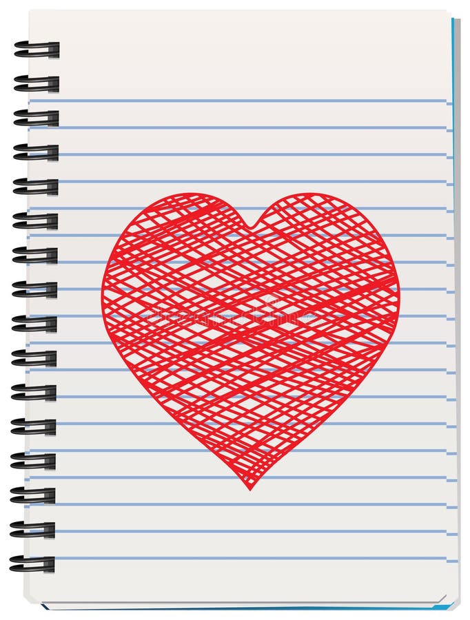 Pink heart notebook stock illustration. Illustration of message - 23114991