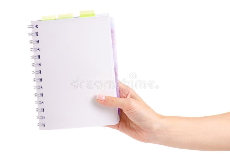 Notepad in hand stock photo. Image of finger, creative - 120428810