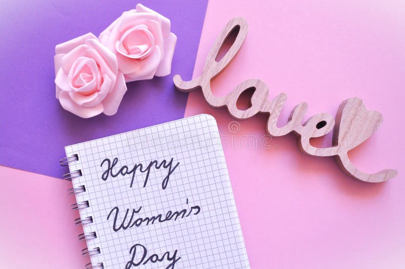Happy Womens Day Write in Notepad Stock Illustration - Illustration of ...