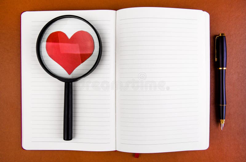Old Writing Pad and Loupe stock photo. Image of lens - 29548232