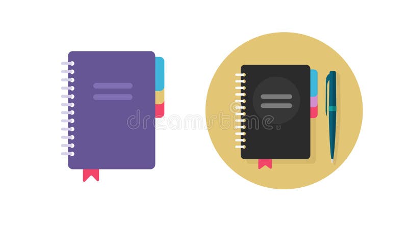 Notepad Icon Flat Vector Isolated or Note Pad Notebook and Diary Memo ...