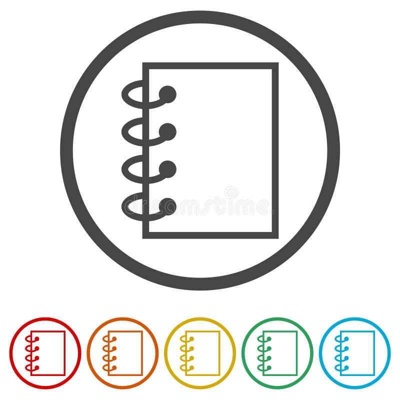 Notepad Icon, Notebook Icon, 6 Colors Included Stock Vector ...
