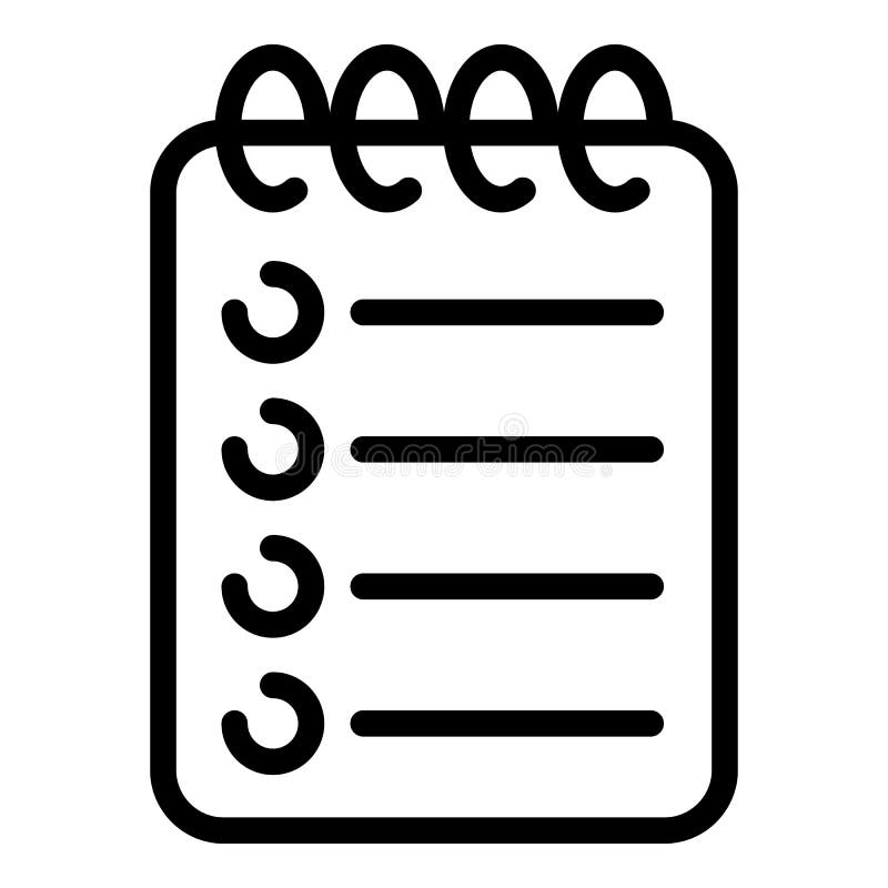 Notepad Icon, Outline Style Stock Vector - Illustration of book, pages ...