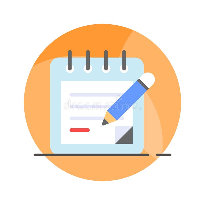 Notepad Icon in Trendy Flat Style, Customizable Vector Stock Vector ...