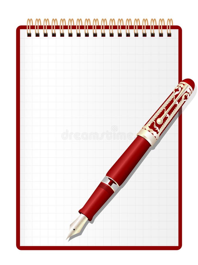 Notepad and ink pen. stock vector. Illustration of luxury - 6894757