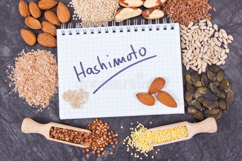 Notepad with Inscription Hashimoto and Best Ingredients for Healthy ...