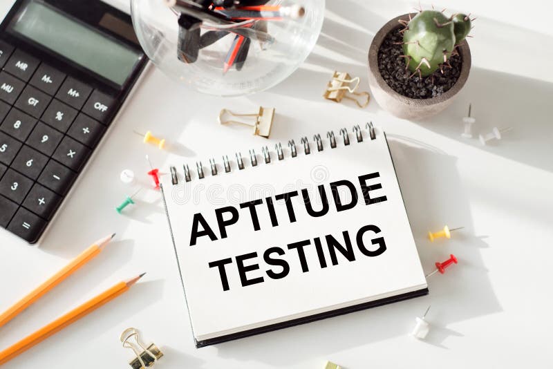 Notepad with Inscriptions APTITUDE TESTING on a White Office Background ...