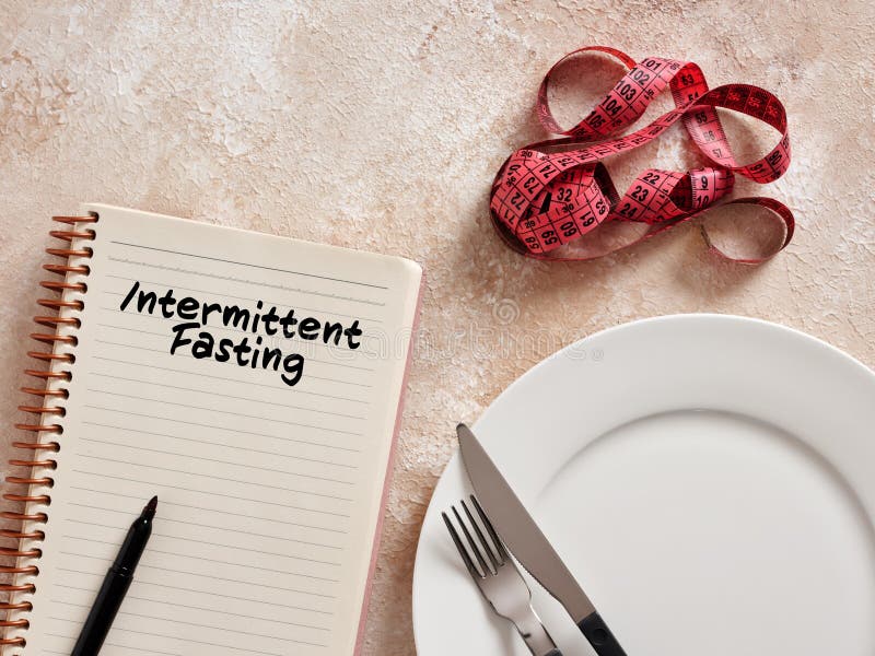 Intermittent Fasting Diet Concept with Empty Plate and Measuring Tape ...