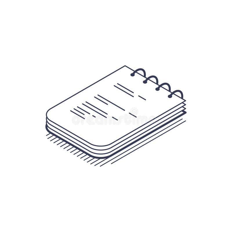 Notepad Isometric Line Icon for Modern Digital Applications and ...