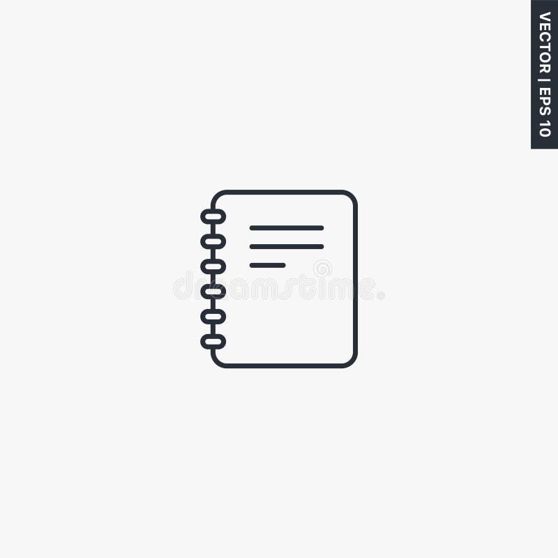 Notepad, Journal, Linear Style Sign for Mobile Concept and Web Design ...