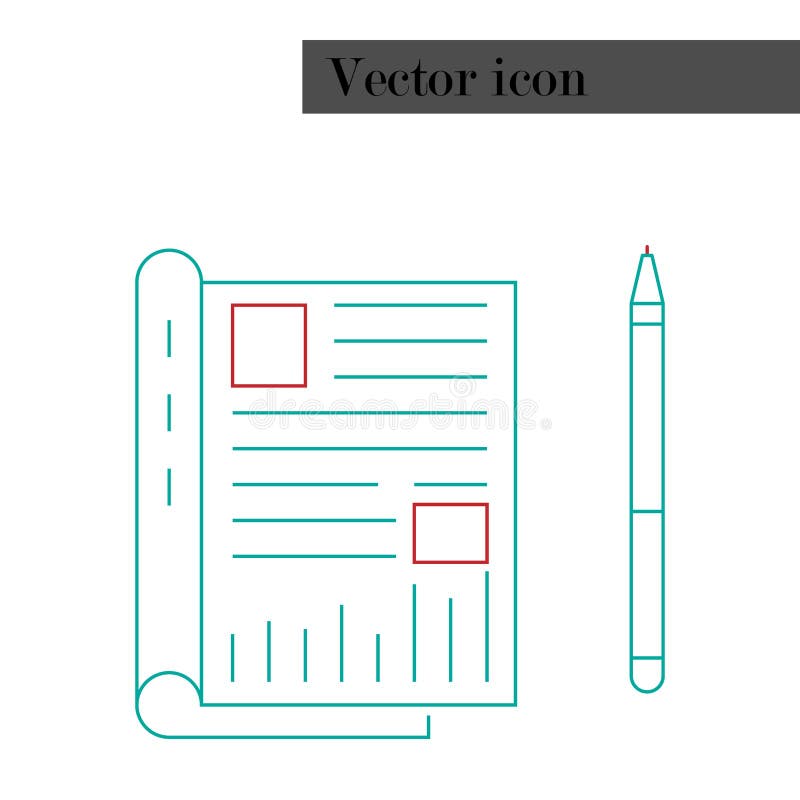 Notepad, Journal with Pen. Vector Illustration Book, Notebook for ...