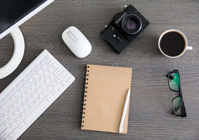Notepad with Keyboard and Camera Stock Image - Image of technology ...