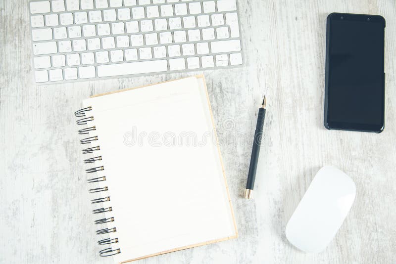 Notepad with keyboard stock photo. Image of notebook - 207745358