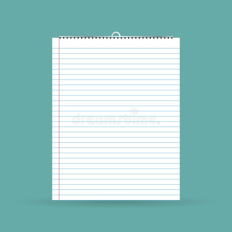 Notepad with Lines and Shadow. Vector Illustration Stock Vector ...