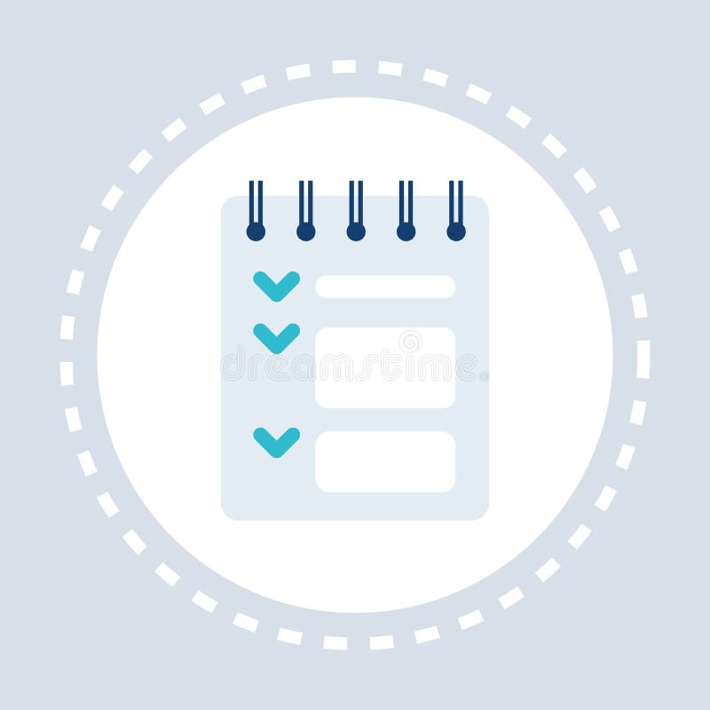 Notepad List Green Check Mark Points Checklist Data Organize Concept ...