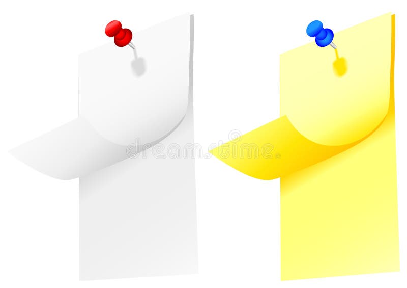 Notepad Memo Note and Tack stock vector. Illustration of paper - 2483918