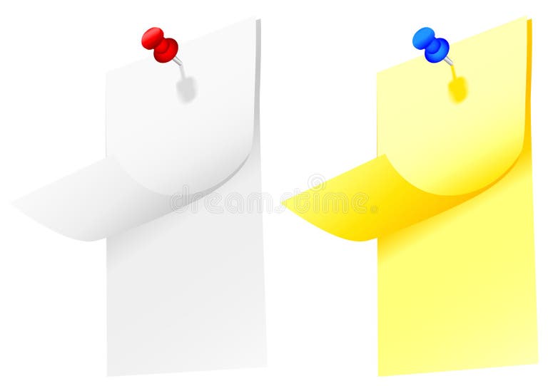 Notepad Memo Note and Tack stock vector. Illustration of paper - 2483918