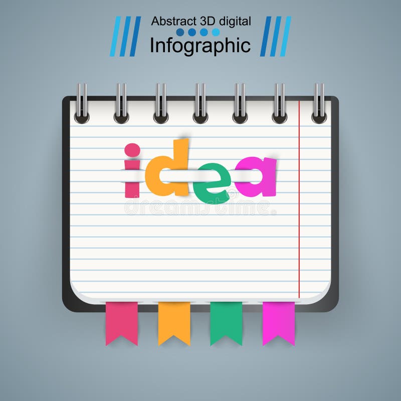 Notepad, Notebok, Idea Icon. Abstract Infographic. Stock Vector ...