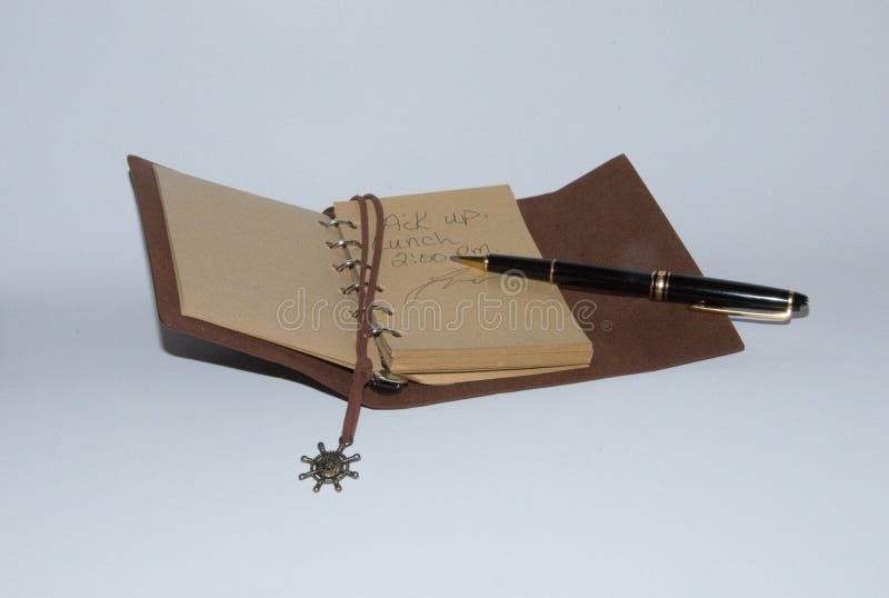 Note Pad Opened with Visible Note and Pen Stock Image - Image of opened ...