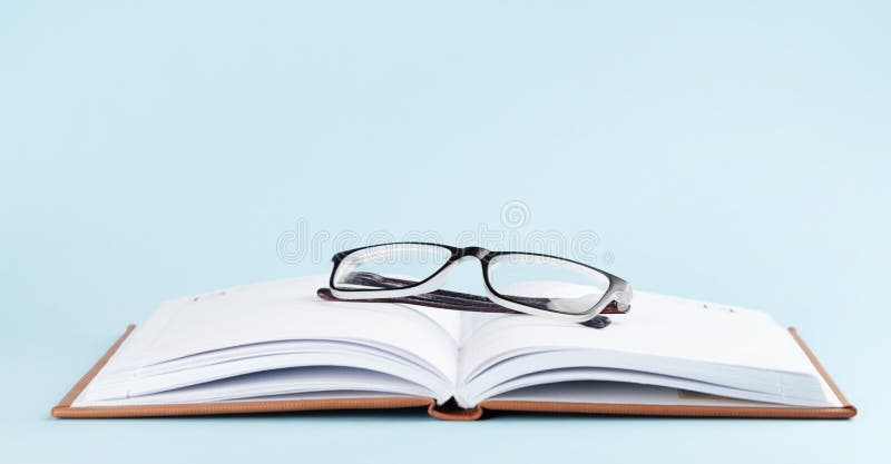 Notepad Over Blue Background Stock Photo - Image of education, office ...