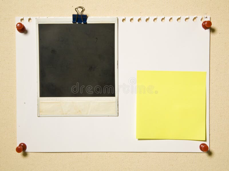 Notepad Page with Camera Frame and Note Stock Photo - Image of diary ...