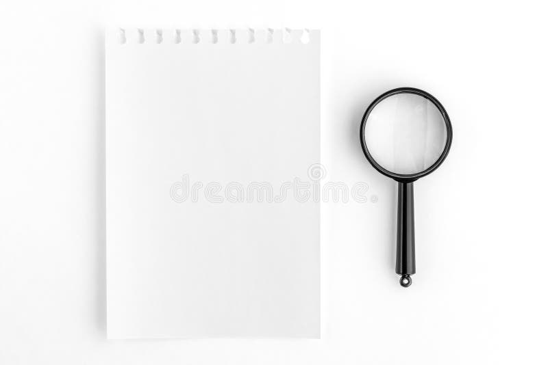 Notepad Page with Magnifying Glass. Check List Concept Stock ...