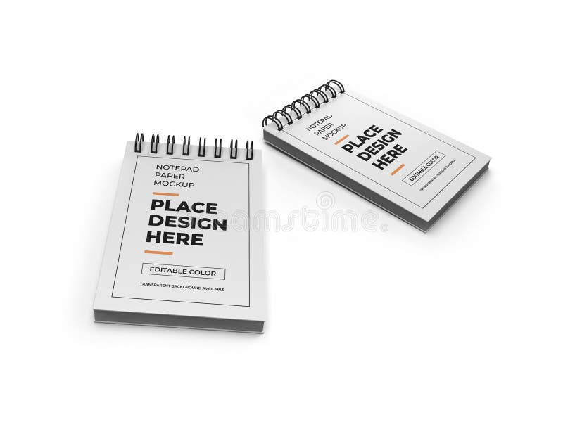 Notepad Paper 3D Illustration Mockup Scene Stock Illustration ...