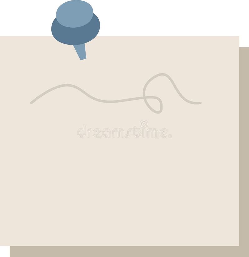 Notepad Paper with Pin stock vector. Illustration of board - 321991037