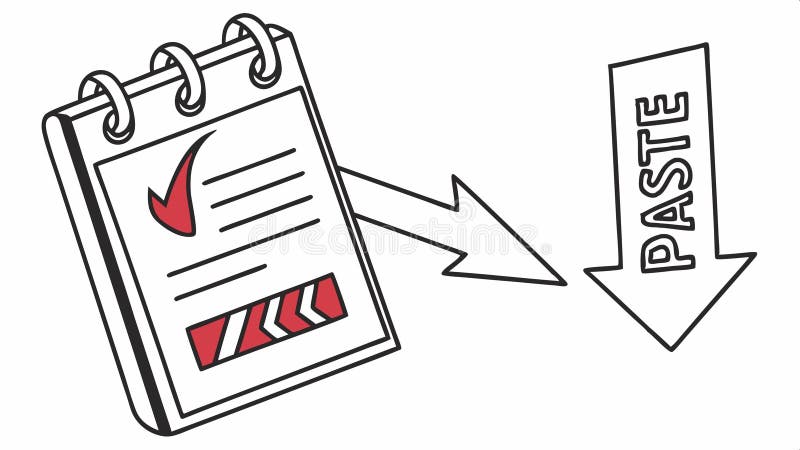 Notepad Paste Arrow, Clipboard Data Transfer Vector Design Generative ...