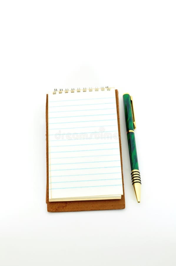 Notepad with pen stock photo. Image of writing, metal - 15995562