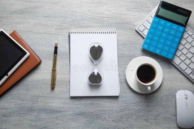 Notepad, Pen, with a Different Business Objects on the Table Stock ...