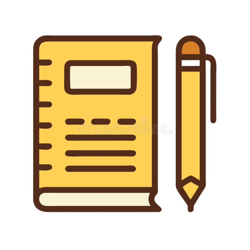 Notepad and Pen Icon for Education, Planning, and Notes, Vector Design ...