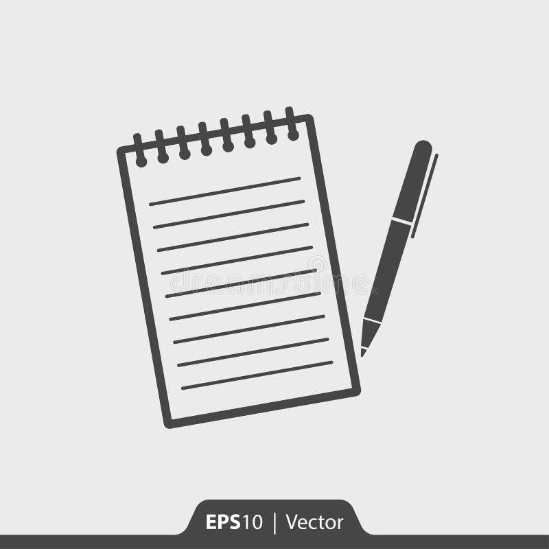 Notepad with Pen Icon for Web and Mobile Stock Illustration ...