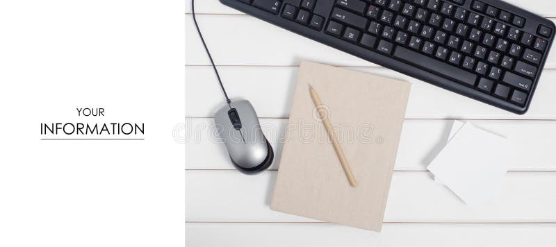 Notepad Pen Keyboard Mouse from Computer Pattern Stock Image - Image of ...