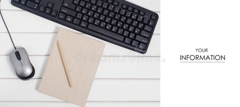 Notepad Pen Keyboard Mouse from Computer Pattern Stock Image - Image of ...