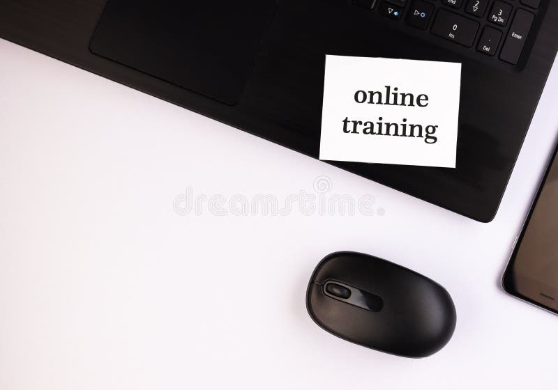 Notepad with a Pen and a Sheet of Text Online Training Stock Image ...