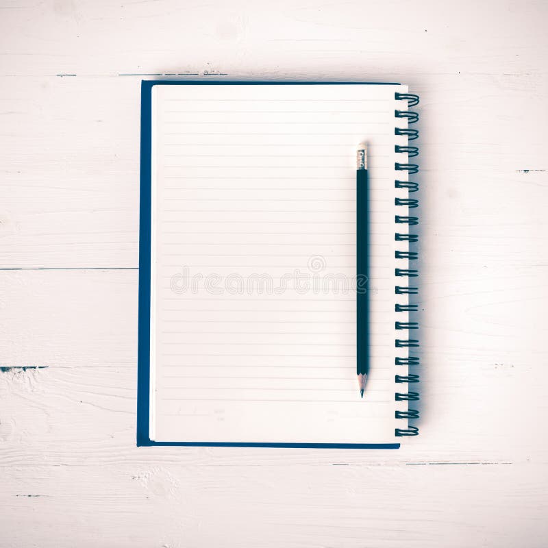 Notepad with Pen Vintage Style Stock Image - Image of pencil, book ...