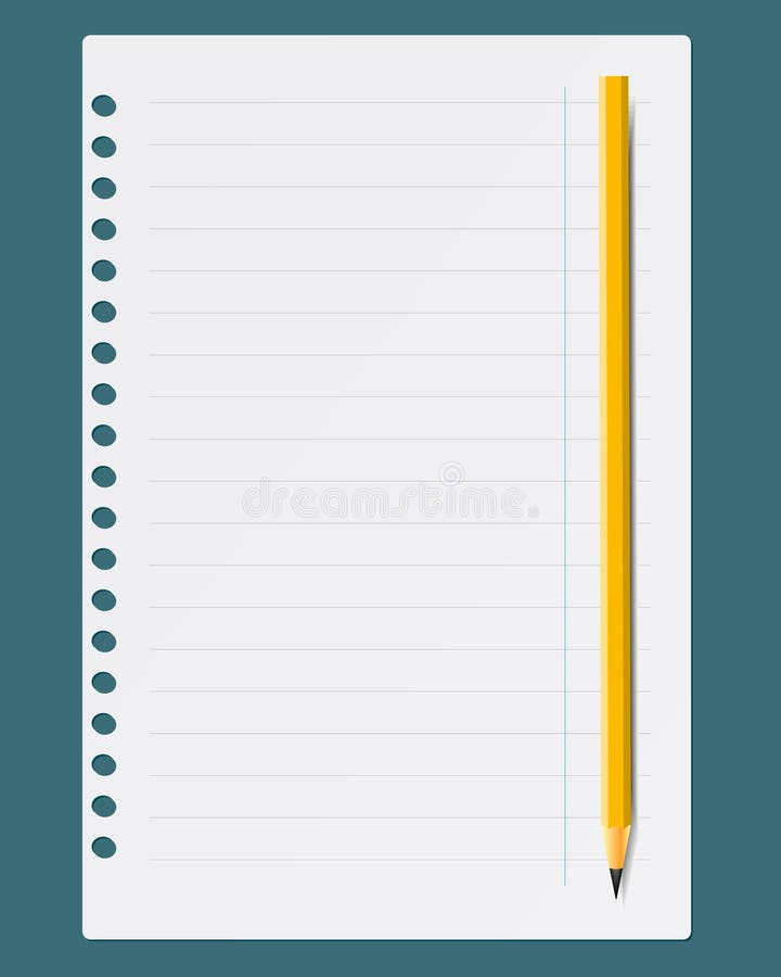 Notepad_pencil stock vector. Illustration of education - 5457968