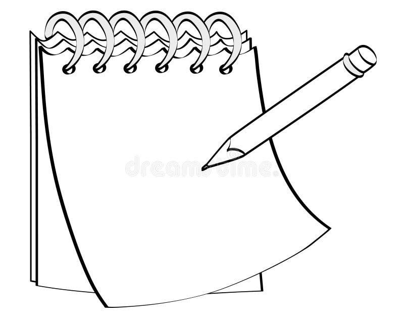 Notepad with a pencil stock vector. Illustration of hole - 21688403