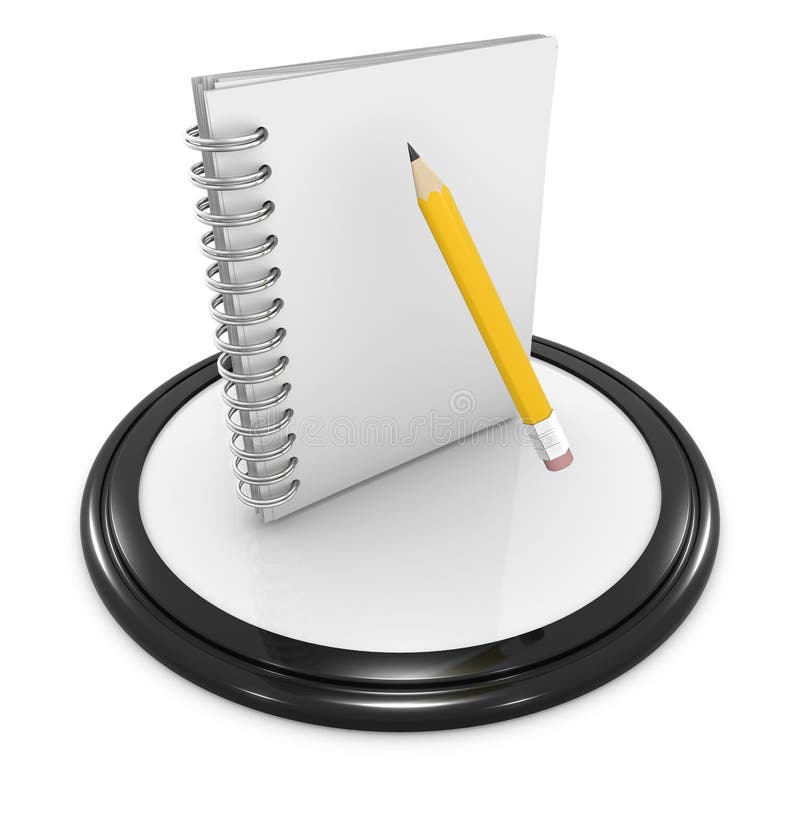 Notepad and pencil stock illustration. Illustration of pencil - 56754823