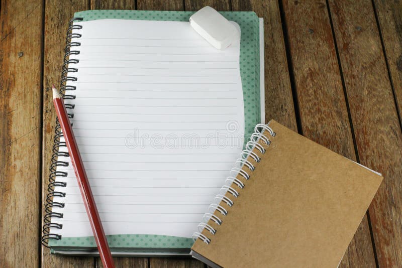 Notepad and Pencil on a Desk Stock Image - Image of book, object: 57836433
