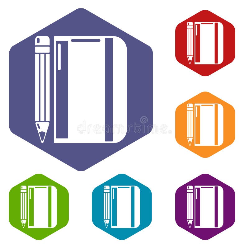 Red Pencil and Notepad Icon, Cartoon Style Stock Vector - Illustration ...