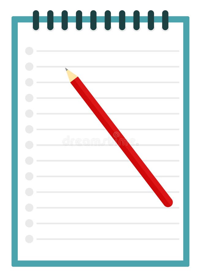 Notepad and Pencil ,illustration, Vector Stock Vector - Illustration of ...