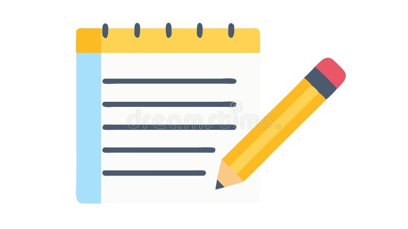 Notepad with Pencil Writing Planning Vector Illustration, Vector Design ...