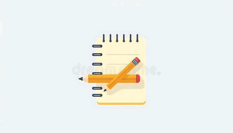 Notepad and Pencils Ready for Note Taking and Ideas Stock Illustration ...