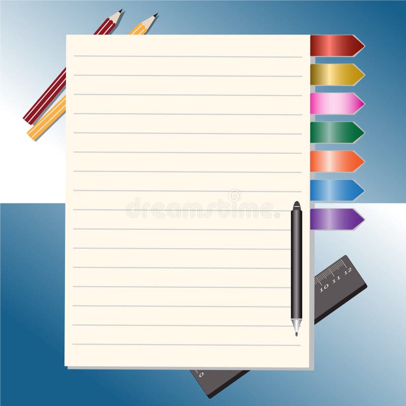 Notepad and Pencils Vector Illustration Stock Vector - Illustration of ...