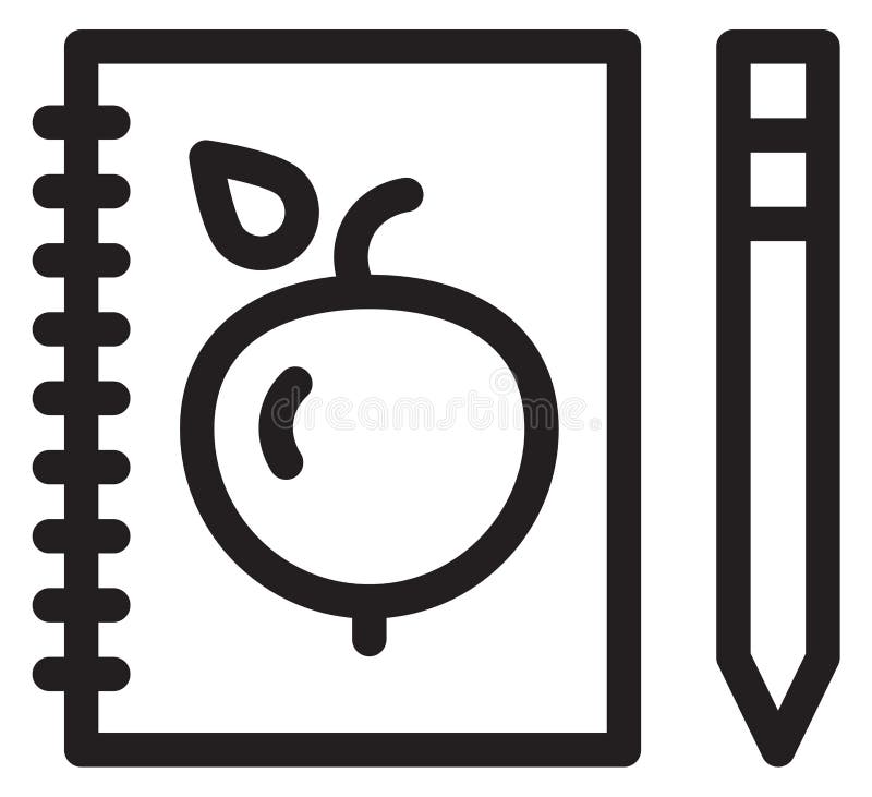 Notepad and Pencils. Writing and Drawing Tools Icon Stock Vector ...