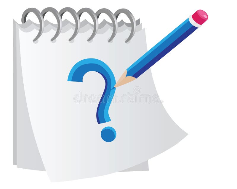 Notepad with a question stock illustration. Illustration of mark - 21692007