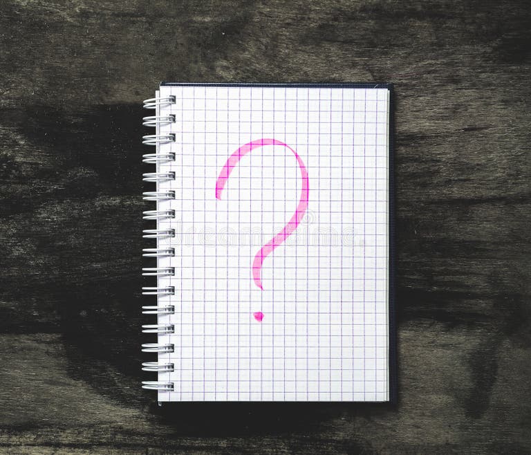 Notepad and Question Mark on the Table Stock Image - Image of group ...